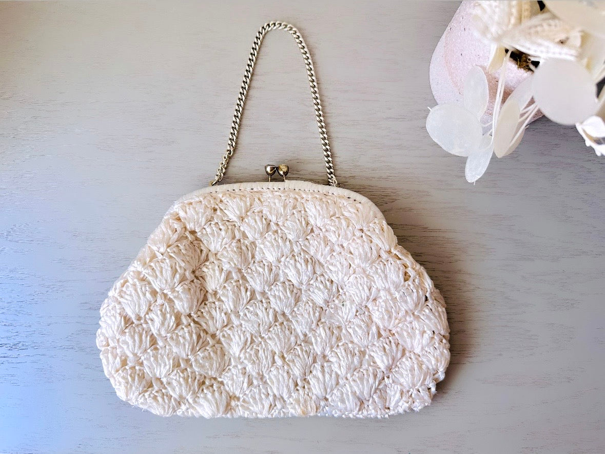 1960s White Raffia Clutch Purse, Handmade in Japan Vintage Mantessa Ba ...
